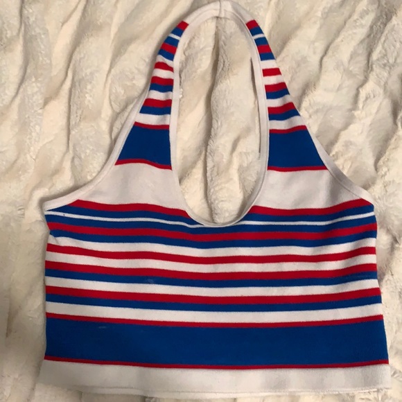 Tops | Redwhite And Blue Striped Halter Top | Poshmark